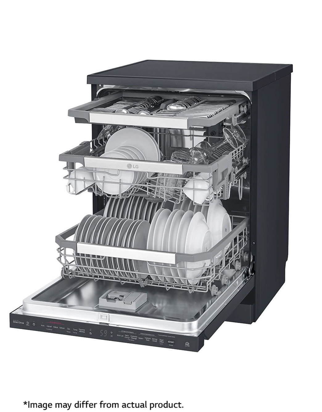 LG Black Dishwasher, QuadWash™ & TrueSteam™ | LG UAE