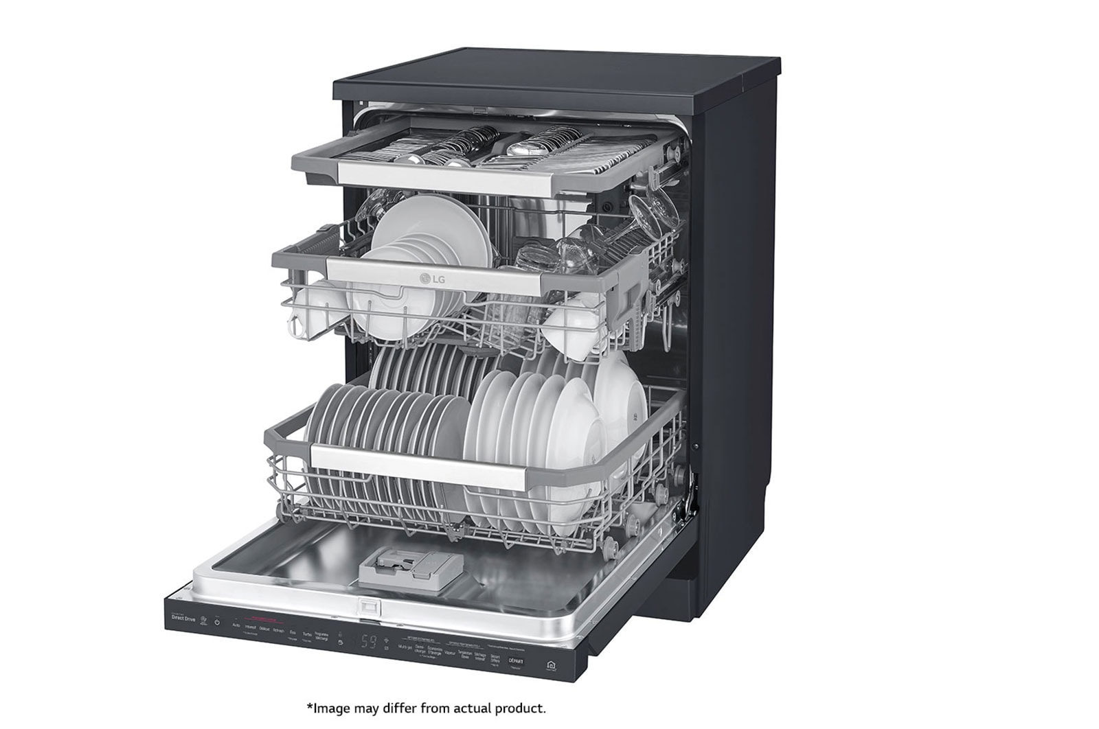 LG Black Dishwasher, QuadWash™ & TrueSteam™ | LG UAE
