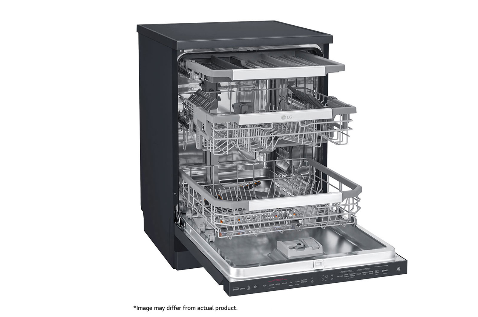 LG Black Dishwasher, QuadWash™ & TrueSteam™ | LG UAE
