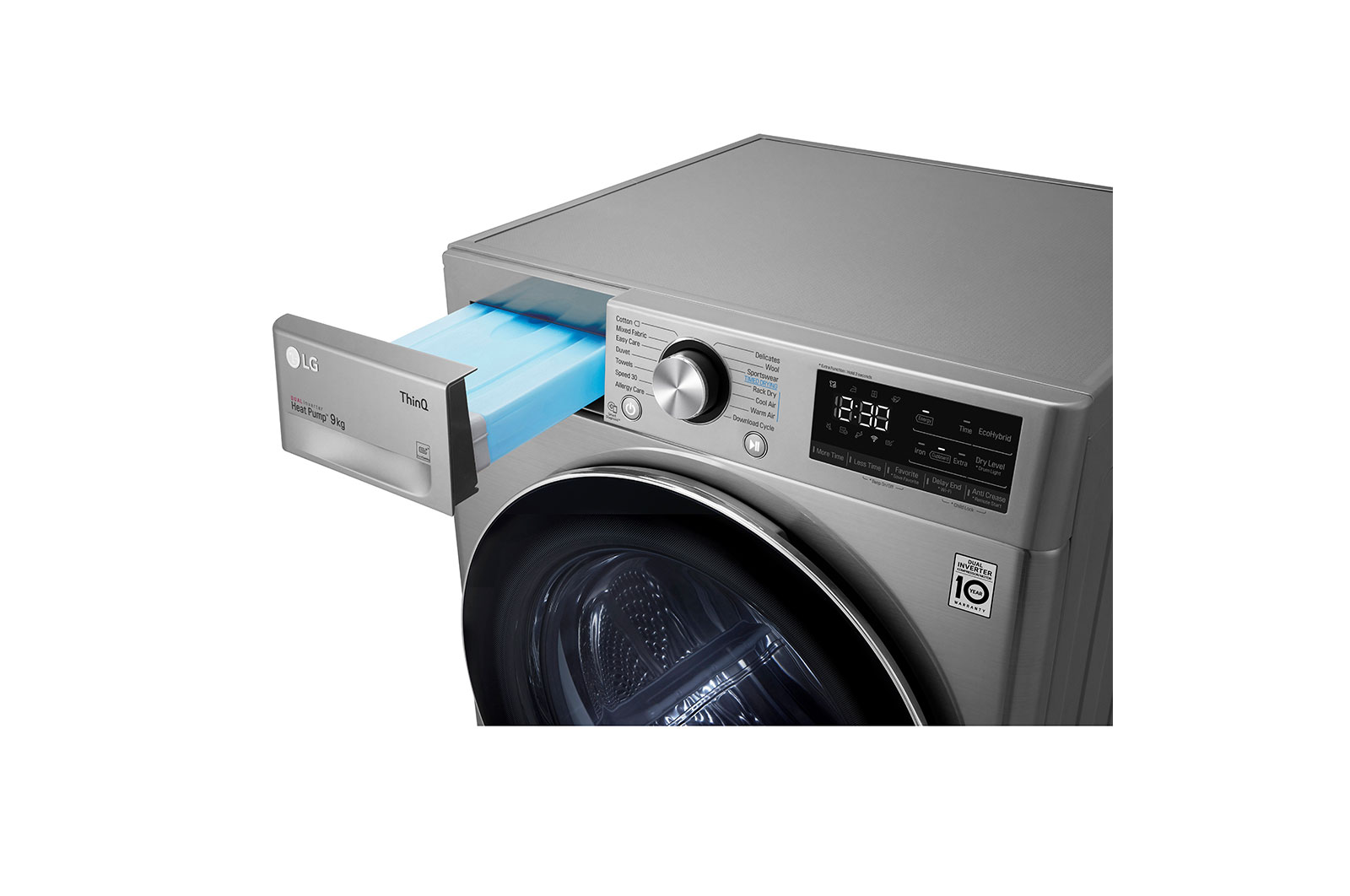 LG Sensor Dryer 9kg, Dual Inverter, Silver | LG UAE