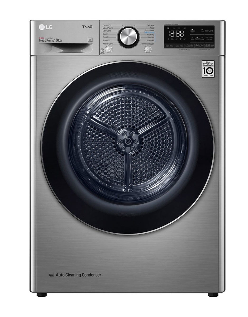 LG Sensor Dryer 9kg, Dual Inverter, Silver | LG UAE