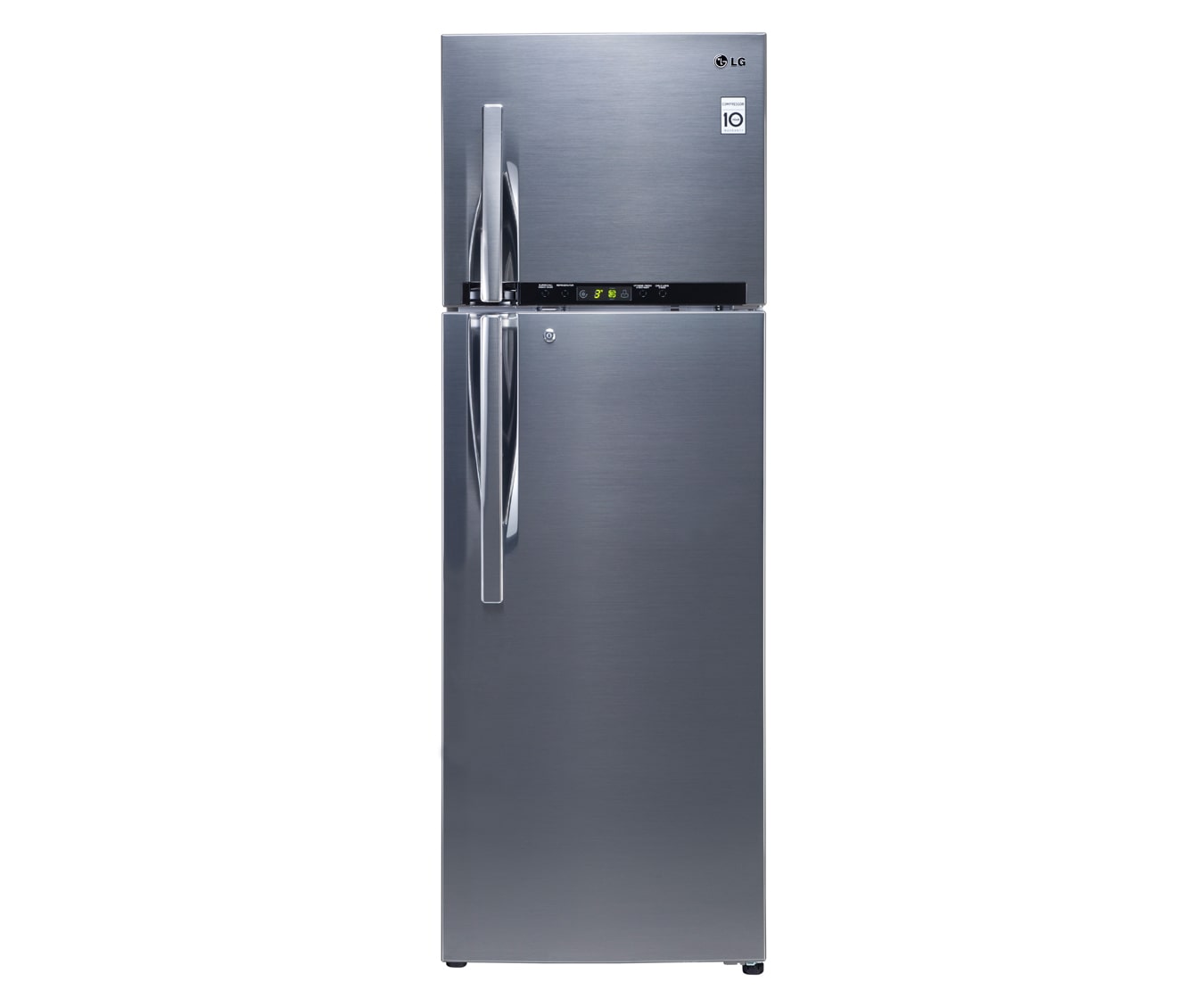 LG GN-M372RLCL Shiny Steel Top Freezer Refrigerator with Smart Inverter ...