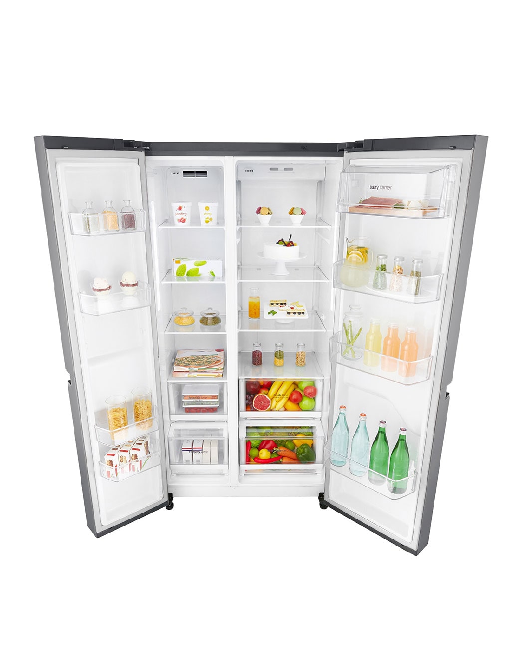 LG Side by Side Refrigerator, Platinum Silver, Inverter Linear ...