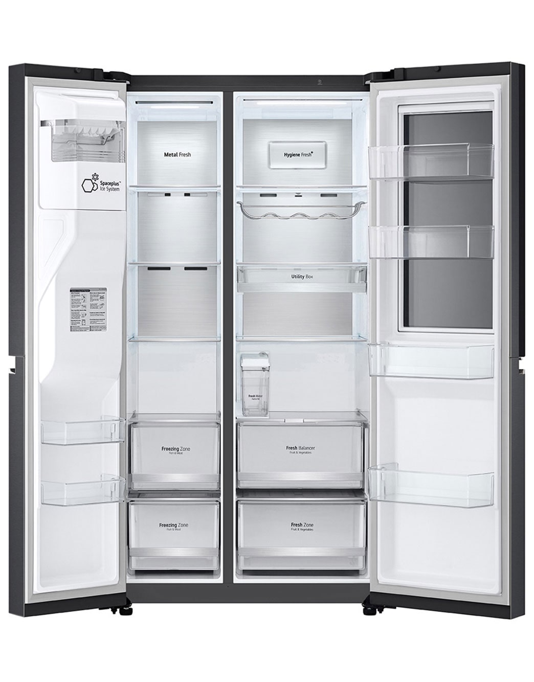 LG InstaView™ Double Door Fridge, 617L, Black | LG UAE