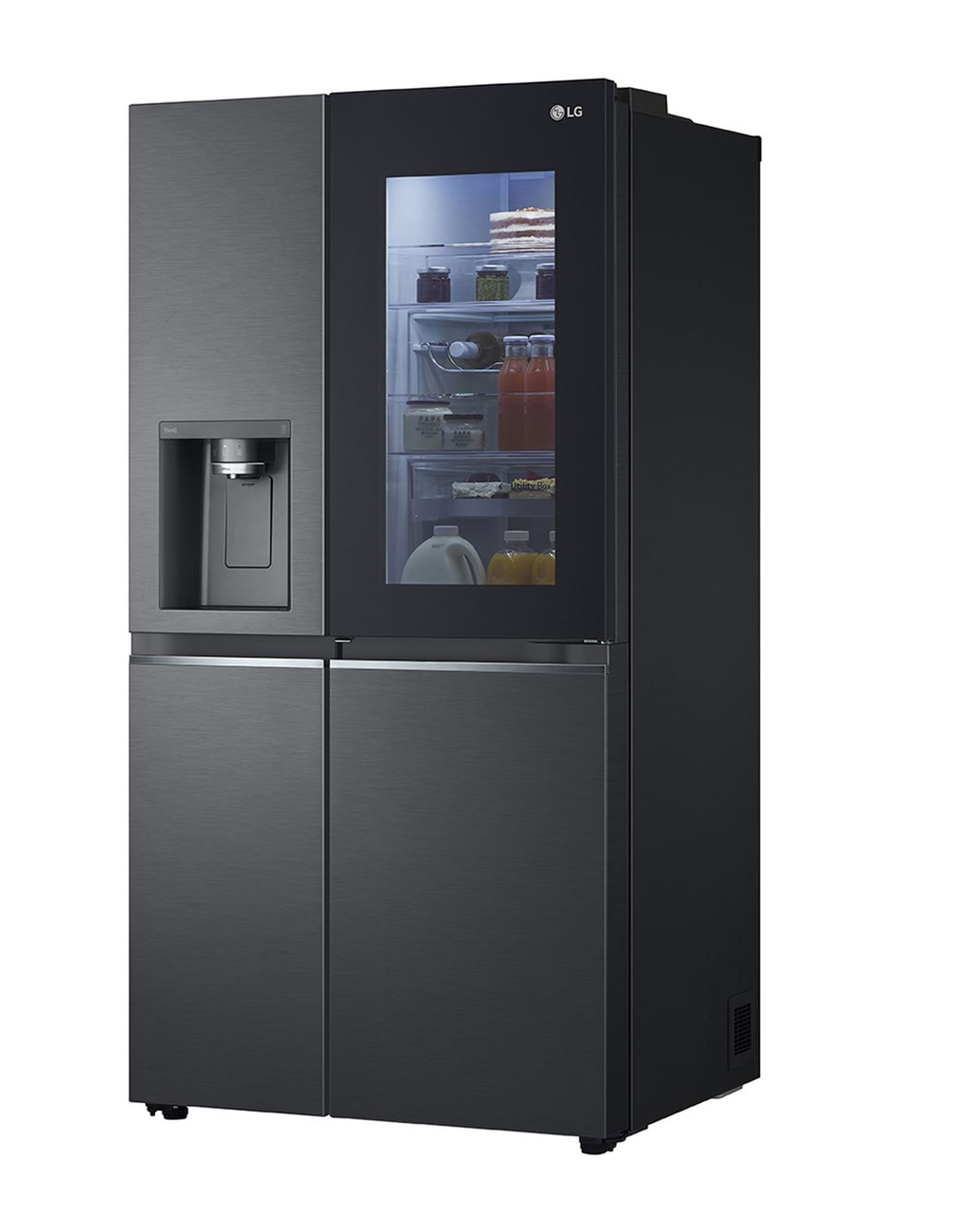 LG InstaView™ Double Door Fridge, 617L, Black | LG UAE
