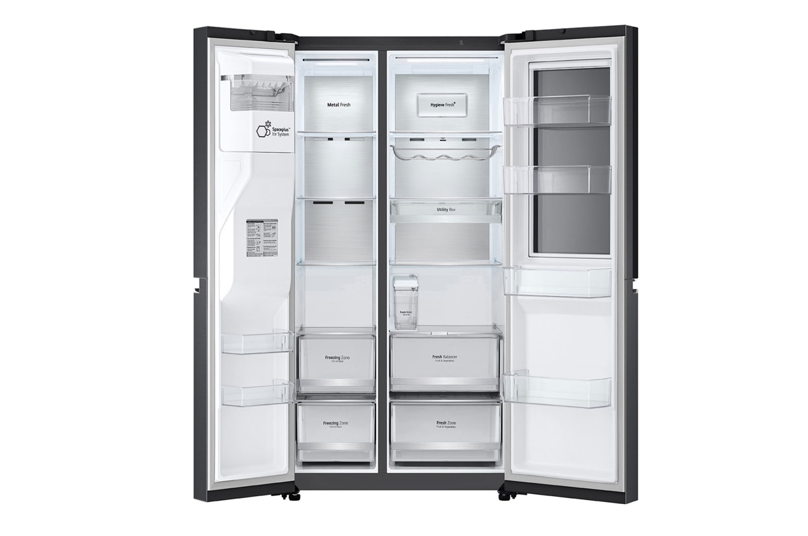 LG InstaView™ Double Door Fridge, 617L, Black | LG UAE