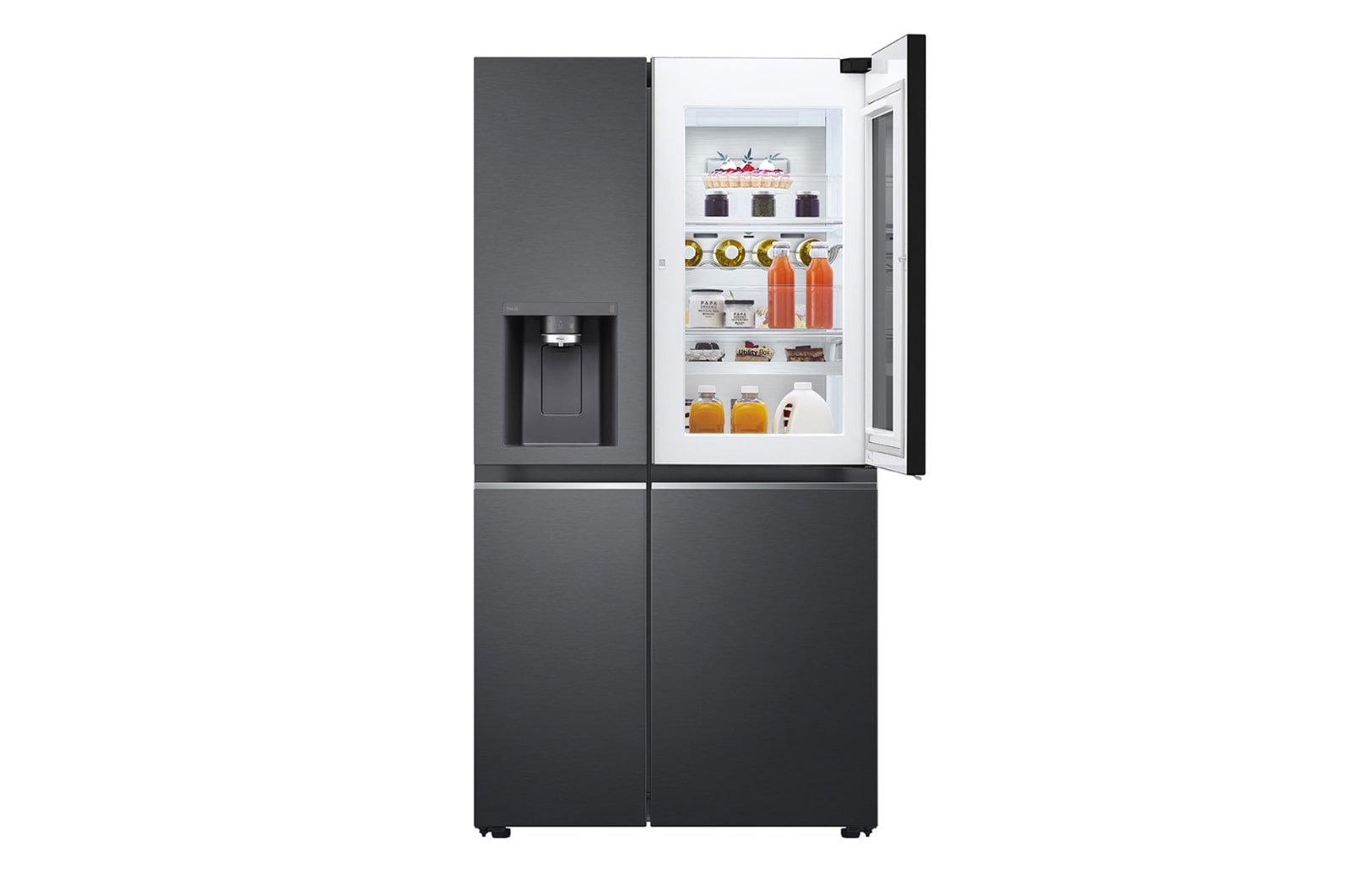 LG InstaView™ Double Door Fridge, 617L, Black | LG UAE