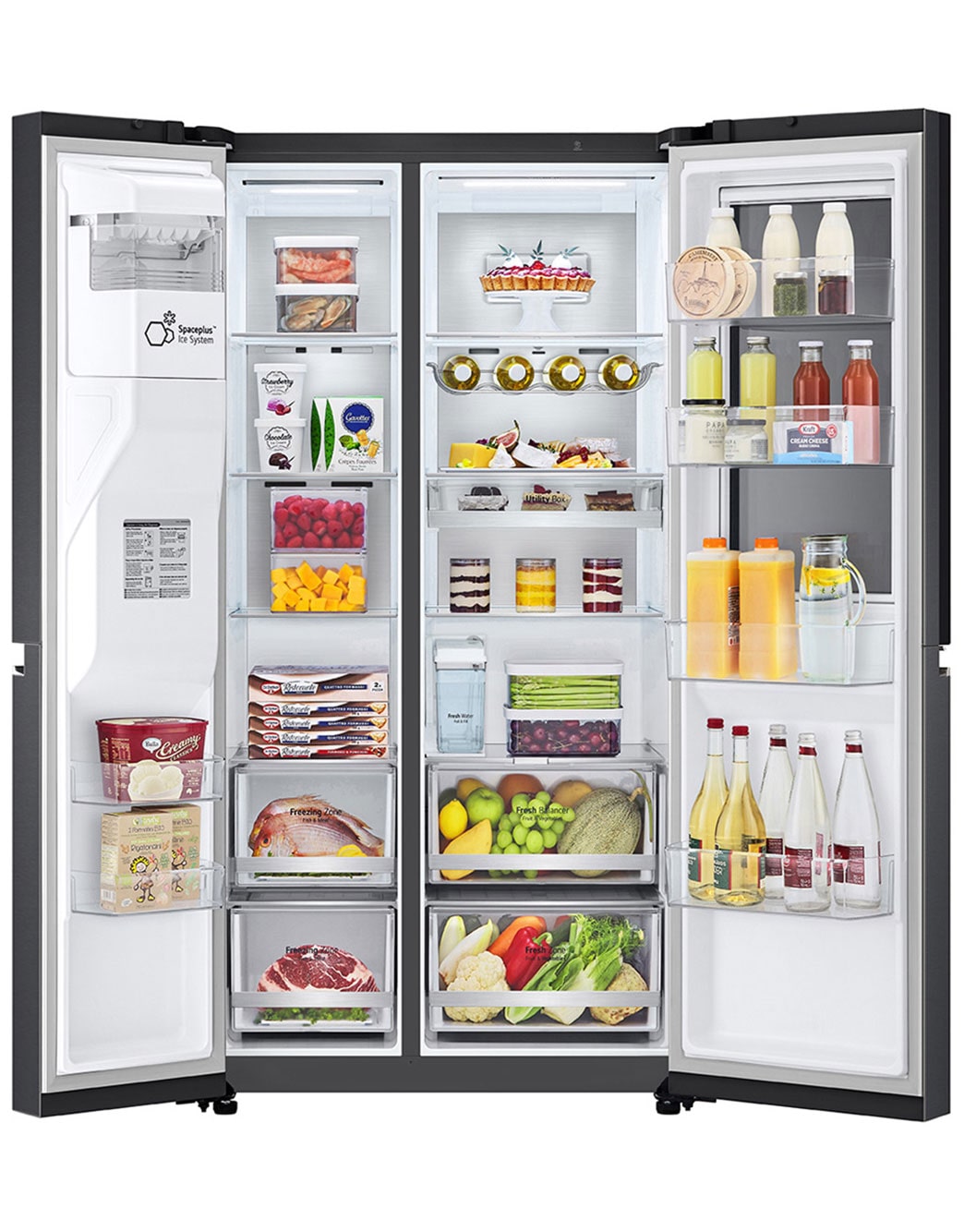 LG Double Door InstaView™ Black fridge, 617 Litre | LG UAE