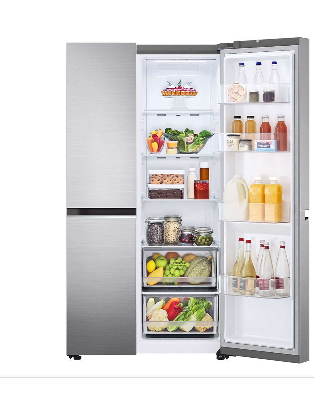 LG Double Door Refrigerator, 647L, Platinum Silver | LG UAE