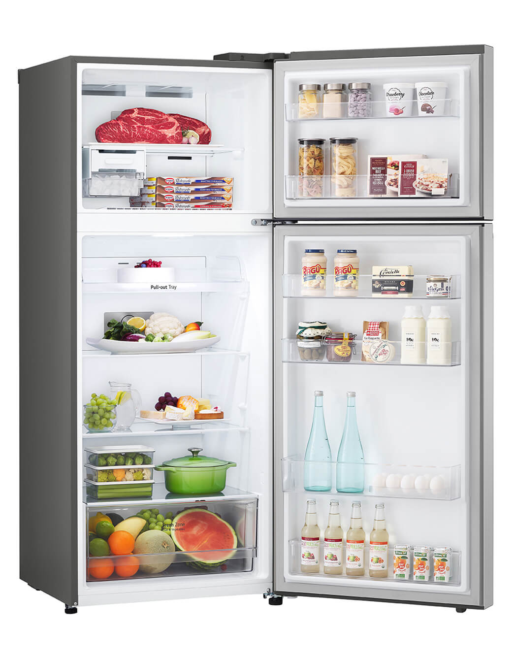 LG Top Mount Fridge, 395L, Platinum Silver | LG UAE