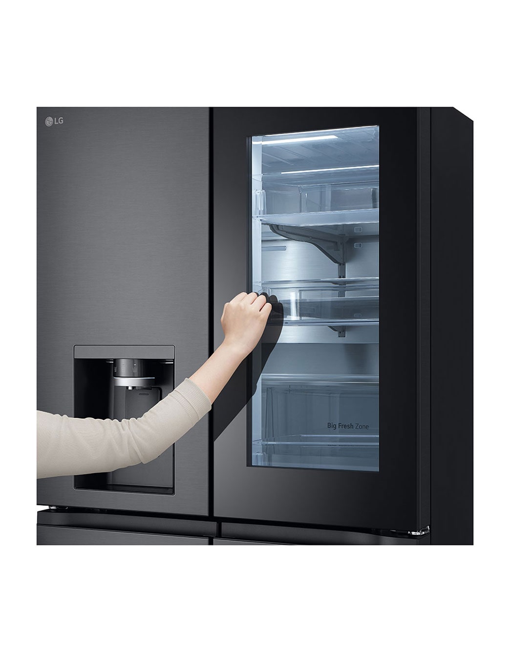 LG Black Glass InstaView Door-in-Door™ Fridge, 2024 | LG UAE