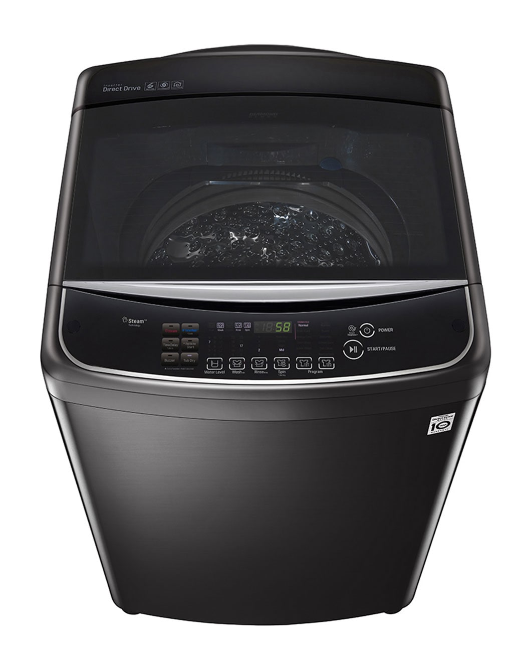 LG 19kg Top Load Washing Machine, Black | LG UAE