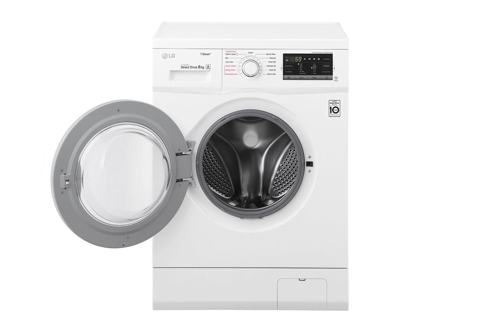 LG Front Load Washer, 8 Kg, 6 Motion Direct Drive, Steam Technology ...