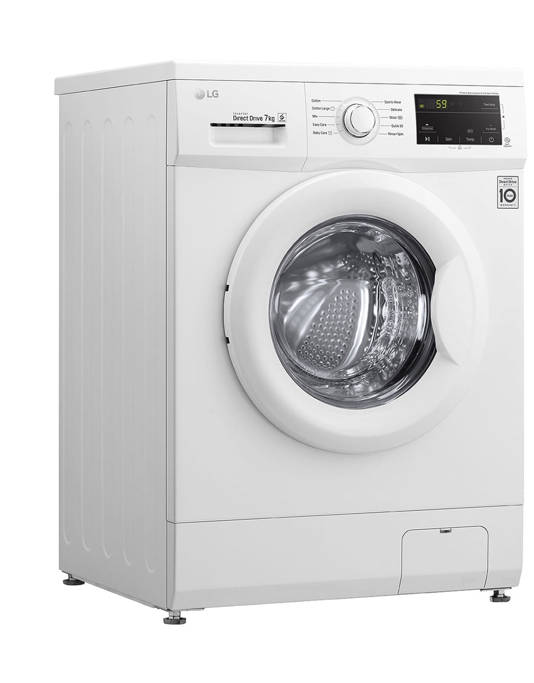LG 7kg Washing Machine, Front Load, White | LG UAE