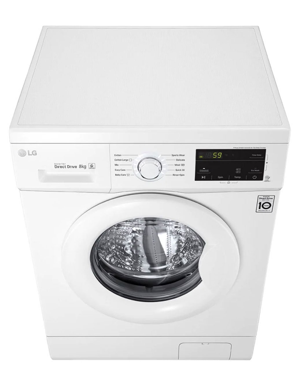 LG 8kg Front Load Washing Machine, White | LG UAE