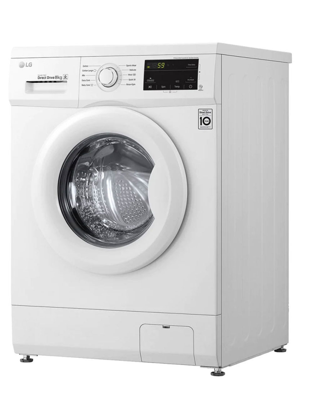 LG 8kg Front Load Washing Machine, White | LG UAE