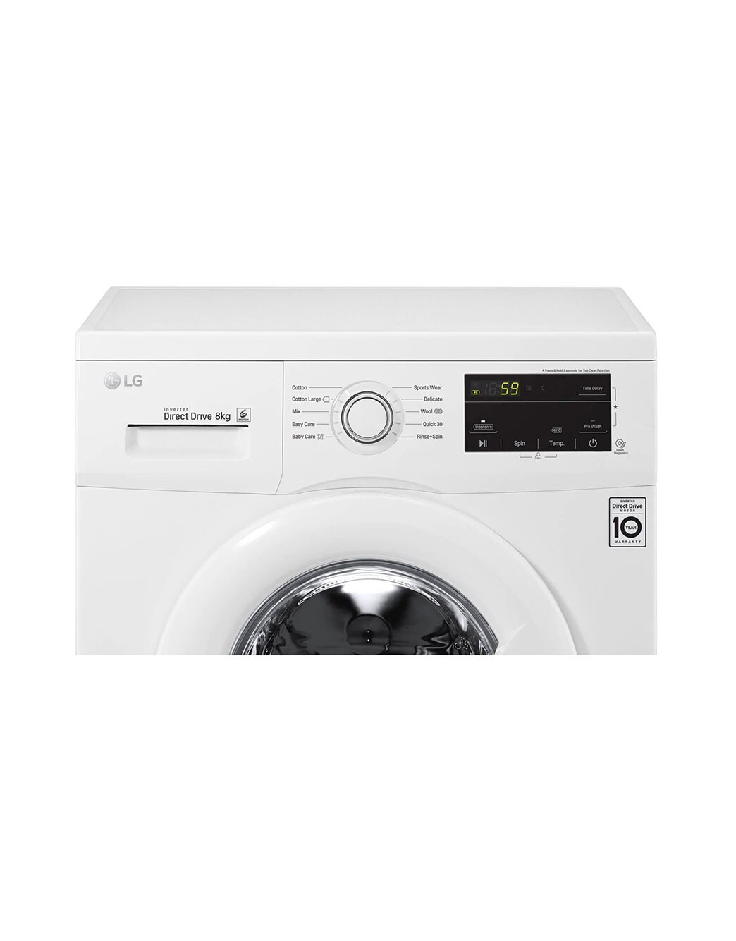 LG 8kg Front Load Washer, White | LG UAE