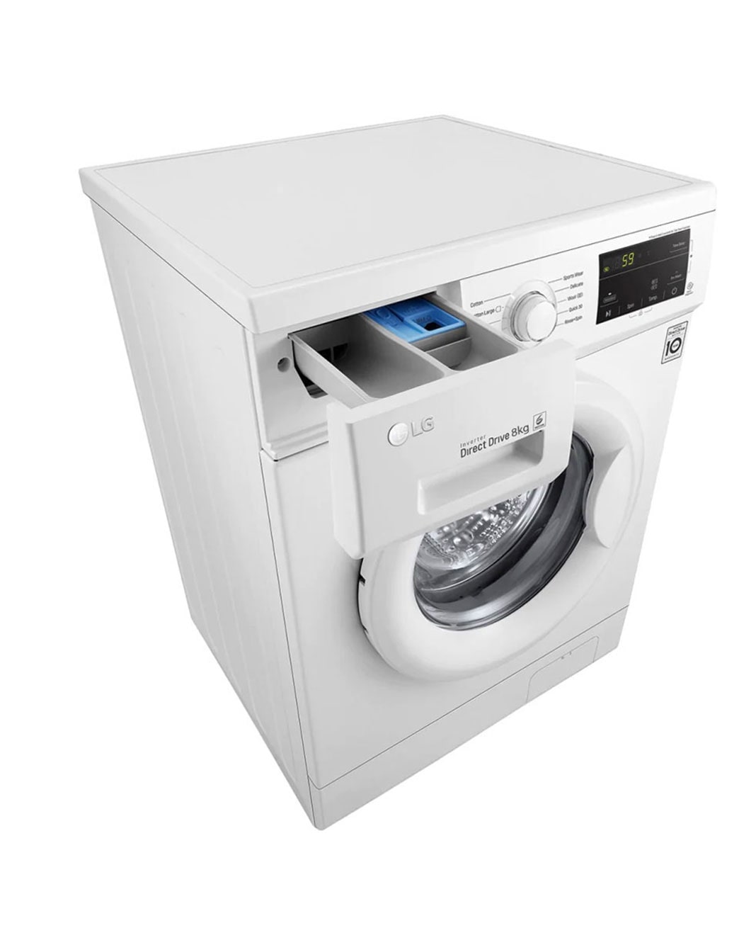 LG 8kg Front Load Washer, White | LG UAE