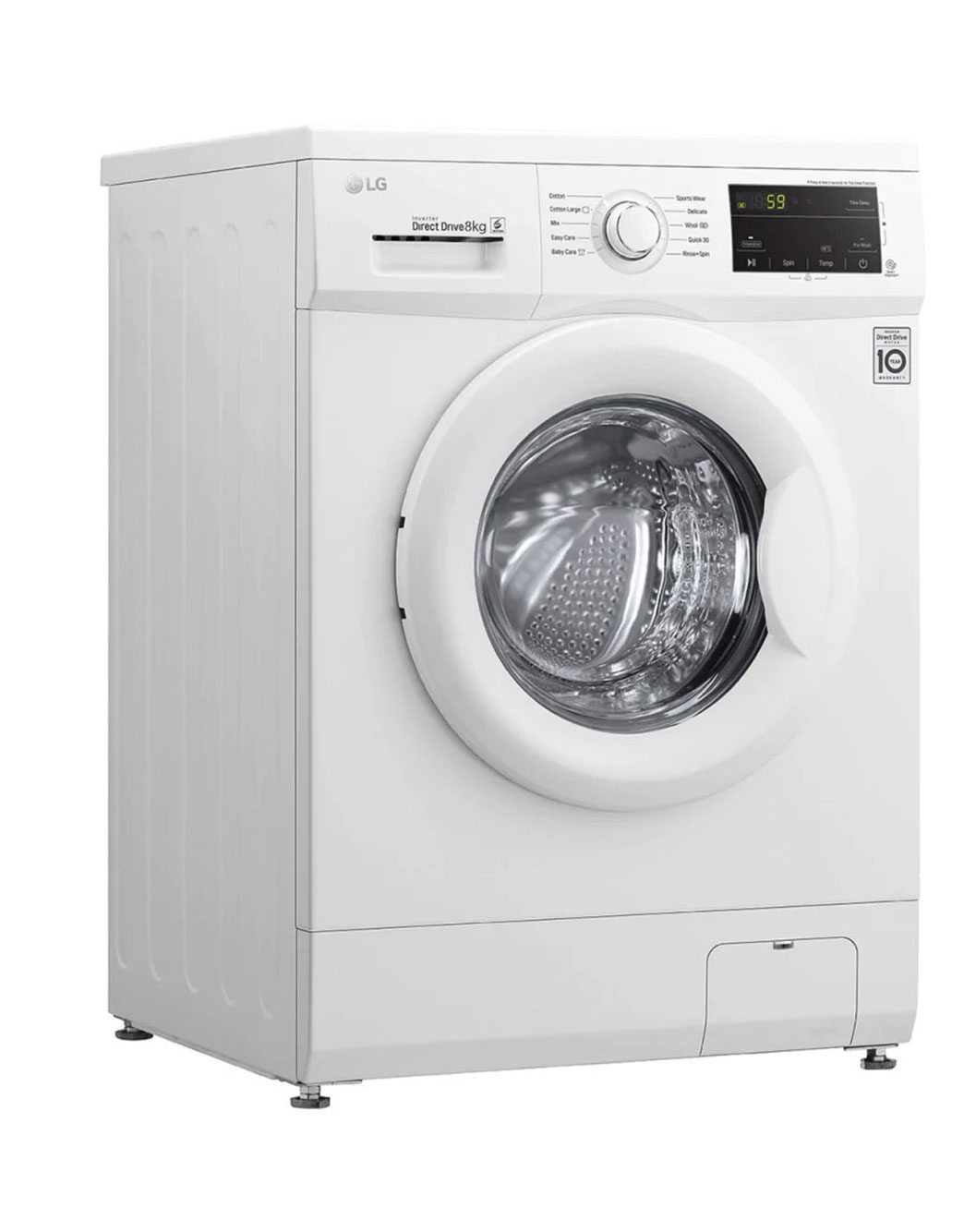 LG 8kg Front Load Washer, White | LG UAE