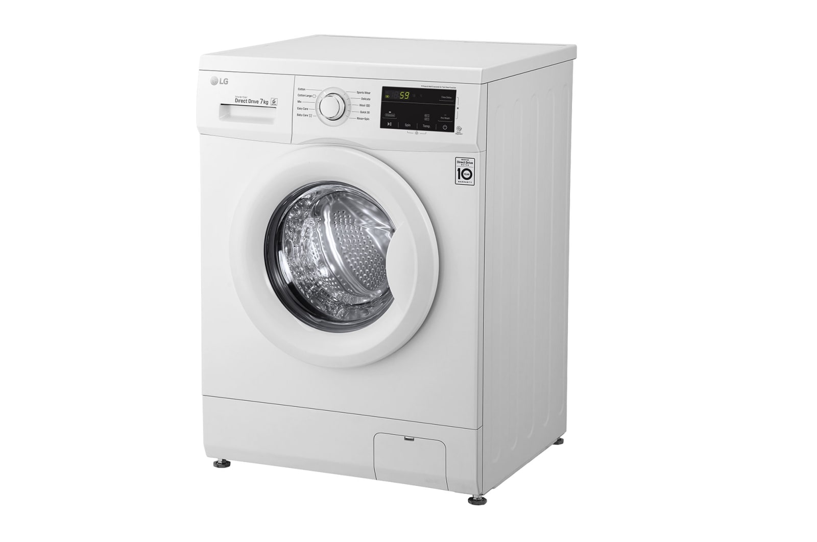 LG 7kg Front Load Washing Machine, White | LG UAE