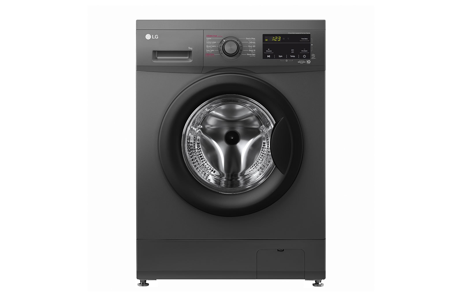 LG 9kg Front Load Washing Machine, Black | LG UAE