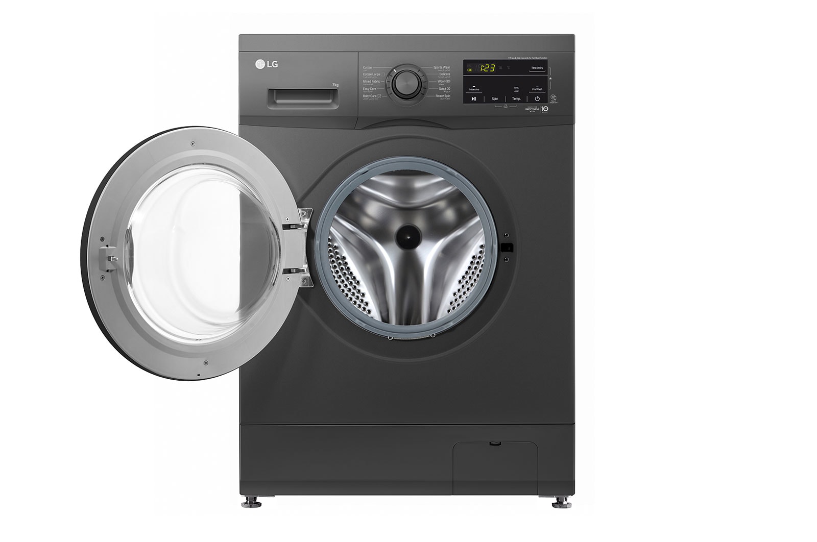 LG 7kg Front Load Washing Machine, Black | LG UAE