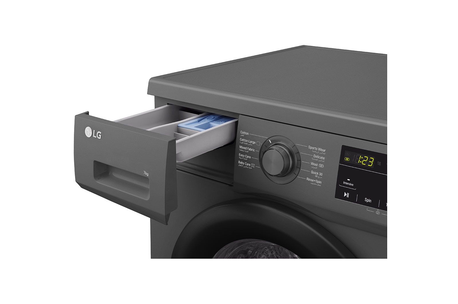 LG 7kg Front Load Washing Machine, Black | LG UAE