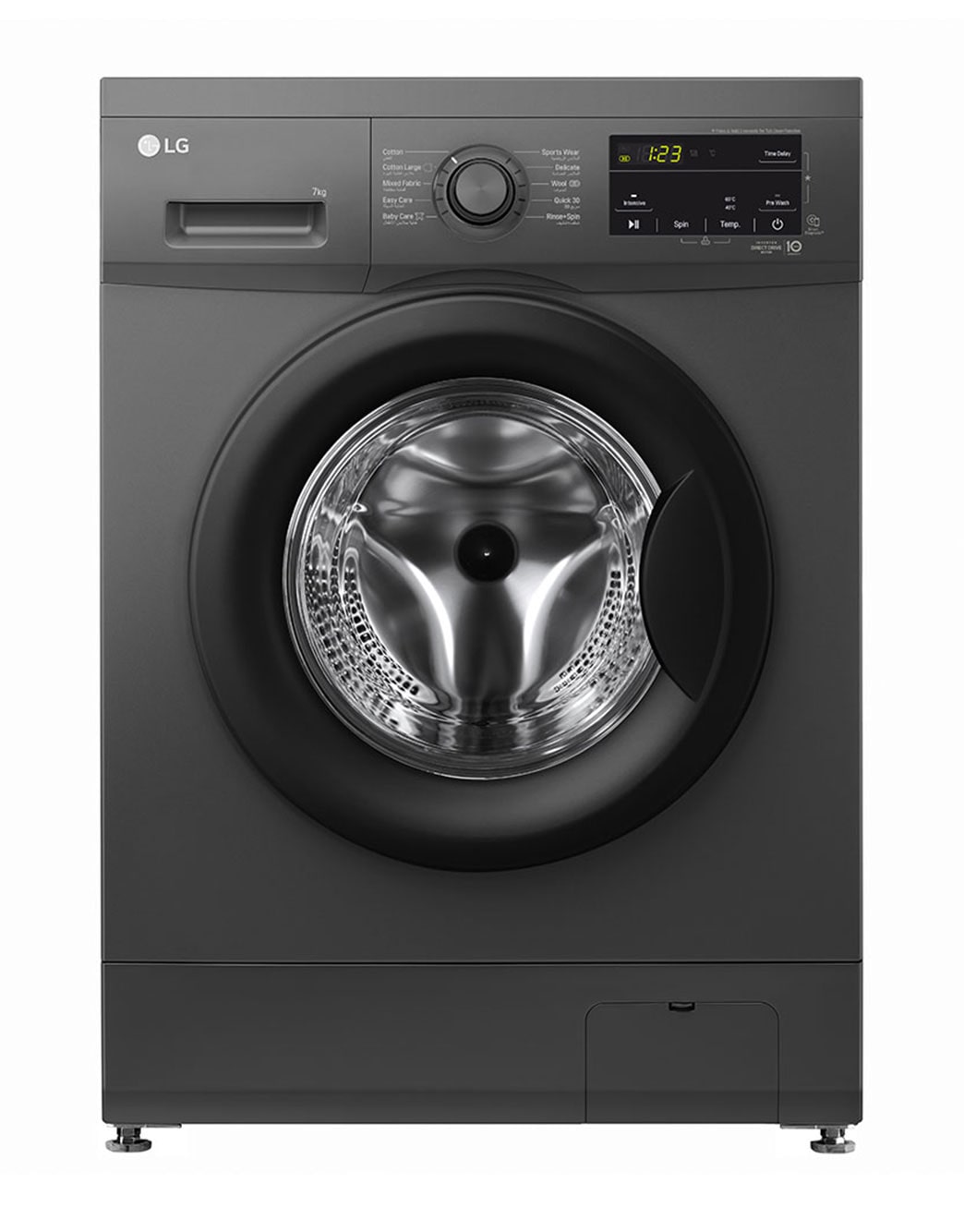 LG 7kg Front Load Washing Machine, Black | LG UAE