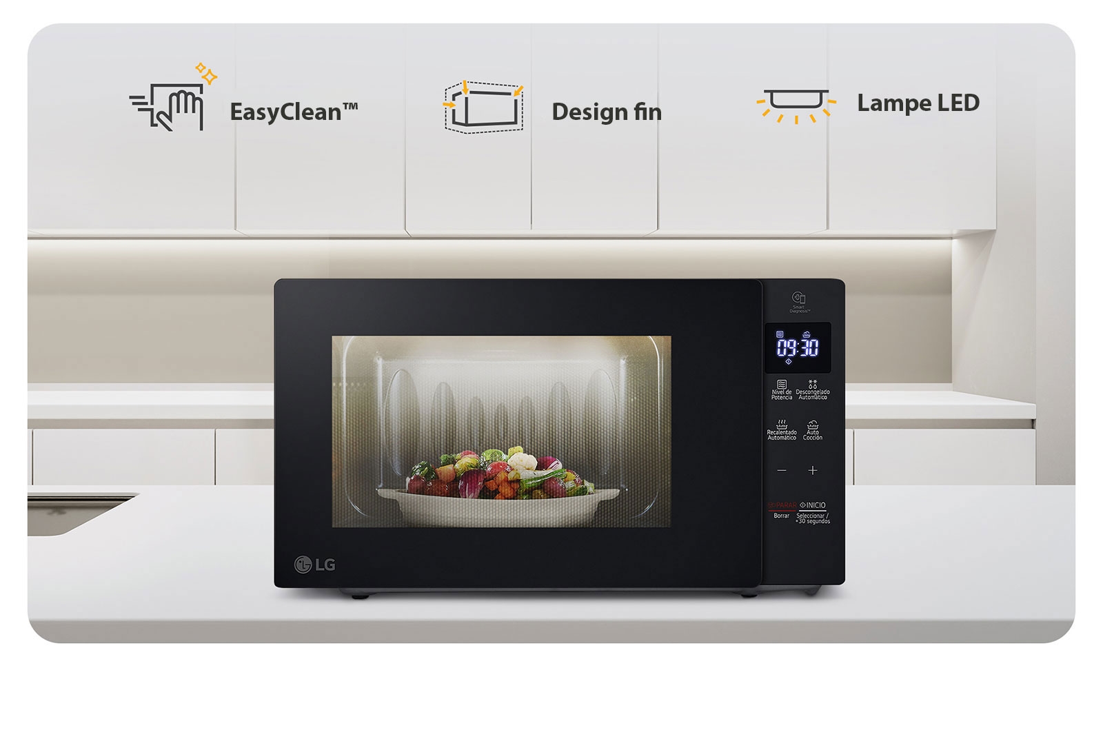 Four à micro-ondes LG 20L NeoChef | Slim MS2032GAS, Noir | LG Afrique