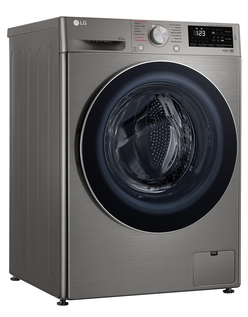 Lavarropas carga frontal 8,5 KG │ Gris mate │ Inverter Direct Drive │ AI DD │ Steam