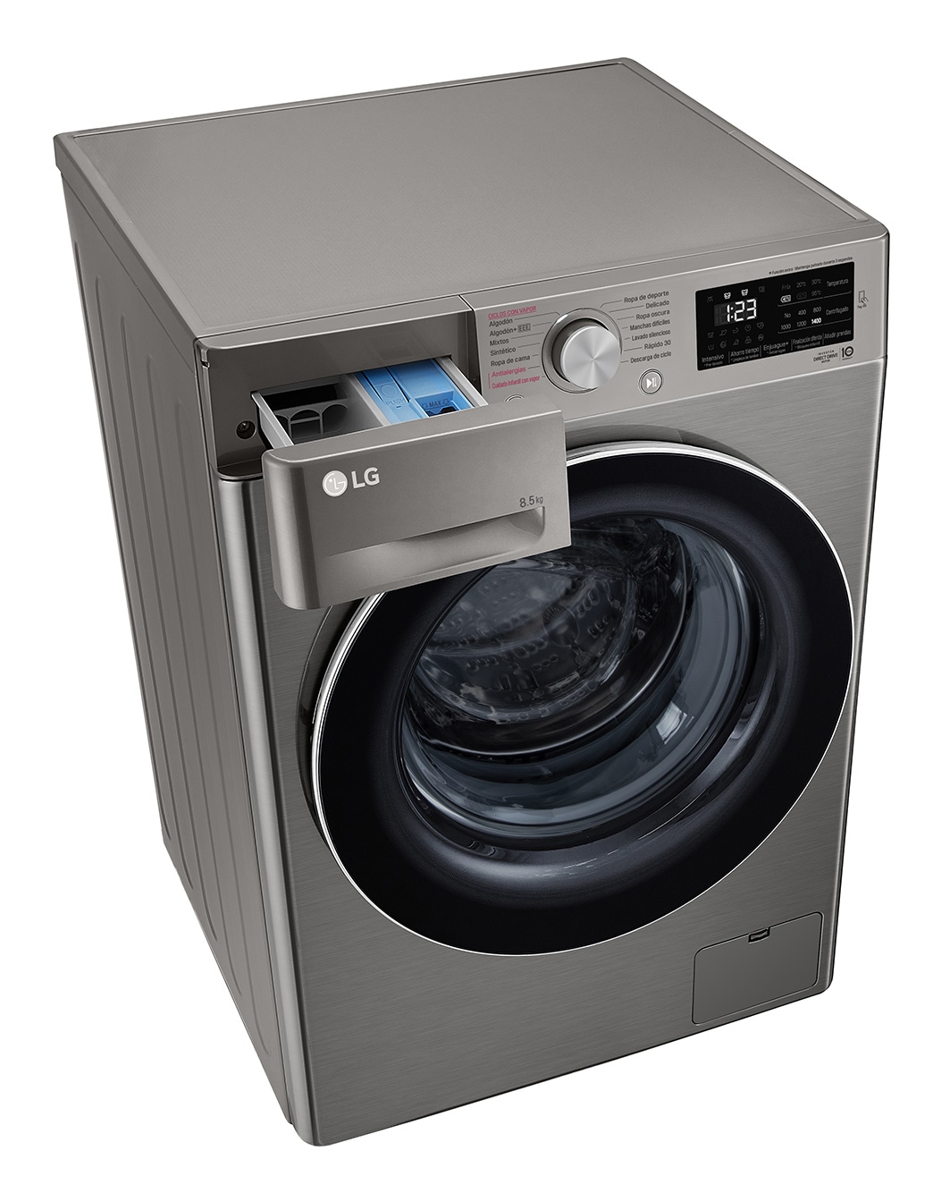 Lavarropas carga frontal 8,5 KG │ Gris mate │ Inverter Direct Drive │ AI DD │ Steam