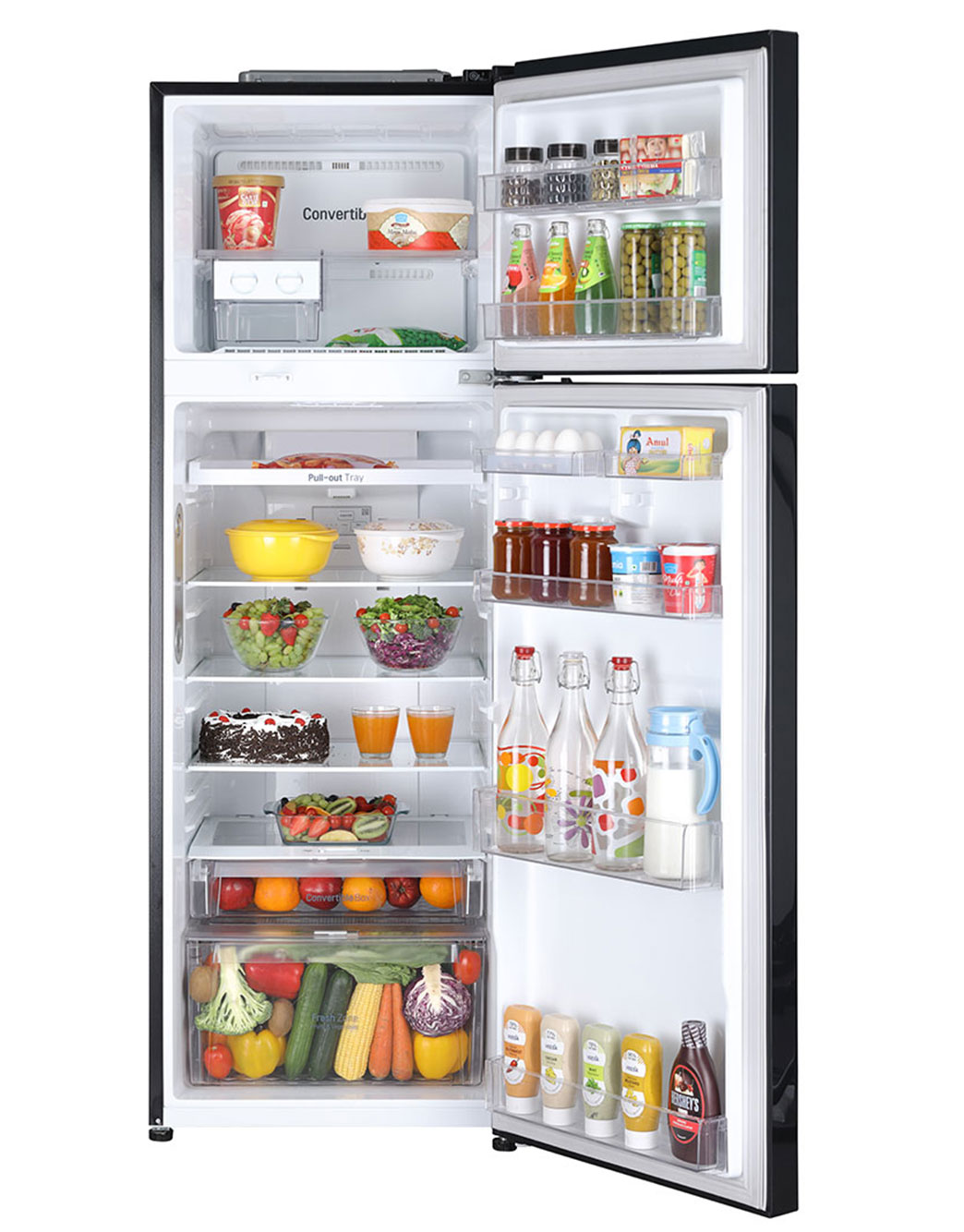 360L Top Freezer with DoorCooling+™ in Black | LG BD