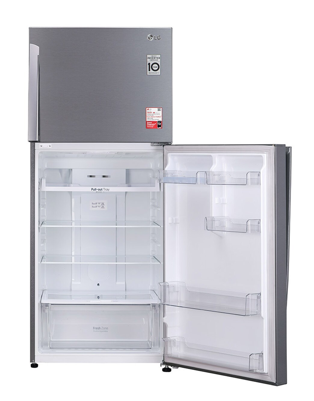 437L HygieneFRESH+™ Top Freezer in Steel | LG BD