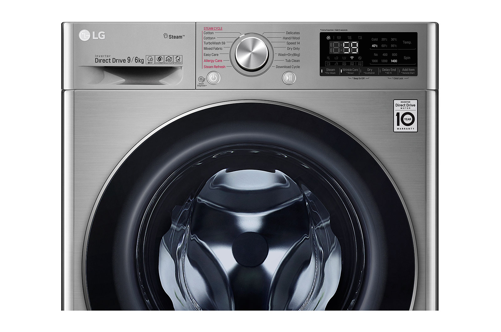 9/6KG TurboWash™ Front Load Washer Dryer in Silver | LG BD