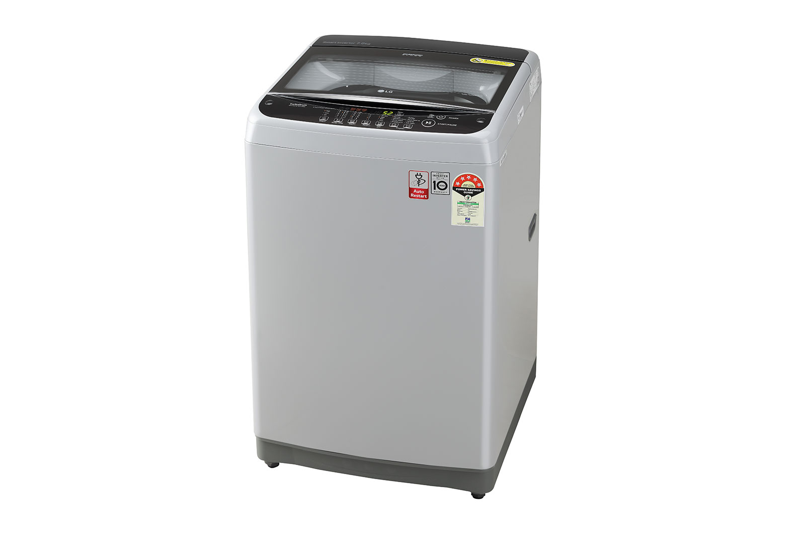 7KG Smart Inverter Top Load Washing Machine, Silver | LG BD