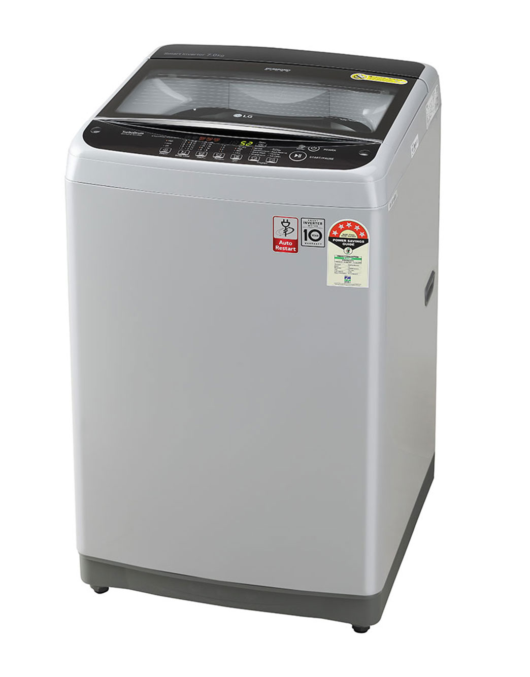 7KG Smart Inverter Top Load Washing Machine, Silver | LG BD