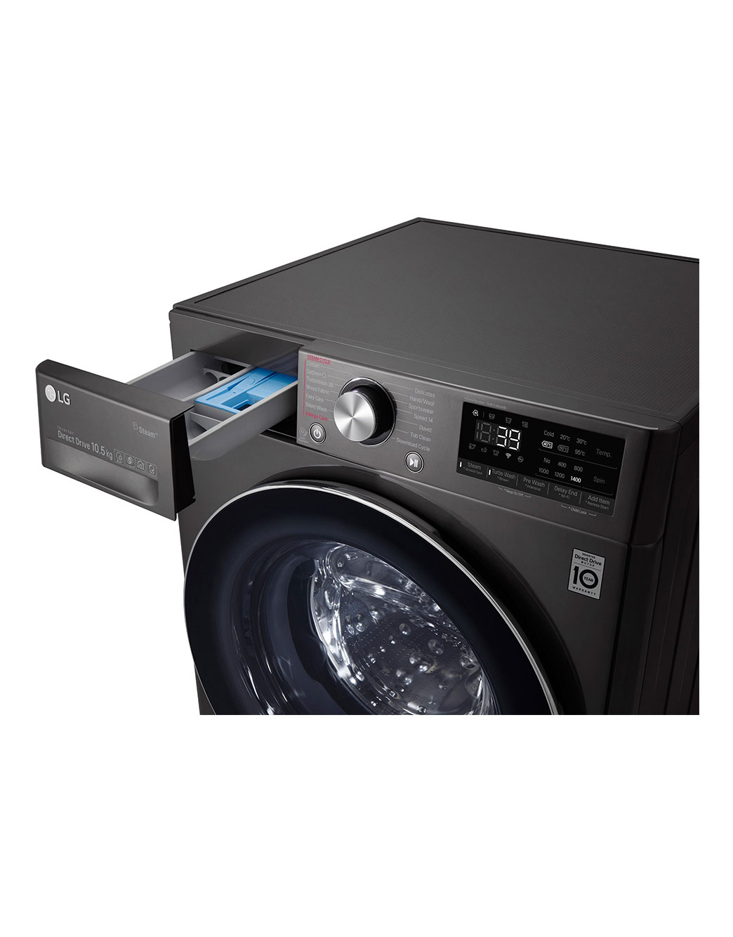 10.5KG TurboWash™ 360 Front Load Washer in Black | LG BD
