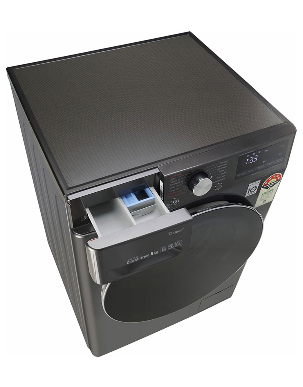 8KG Front Load Washing Machine with LG ThinQ™, Black | LG BD