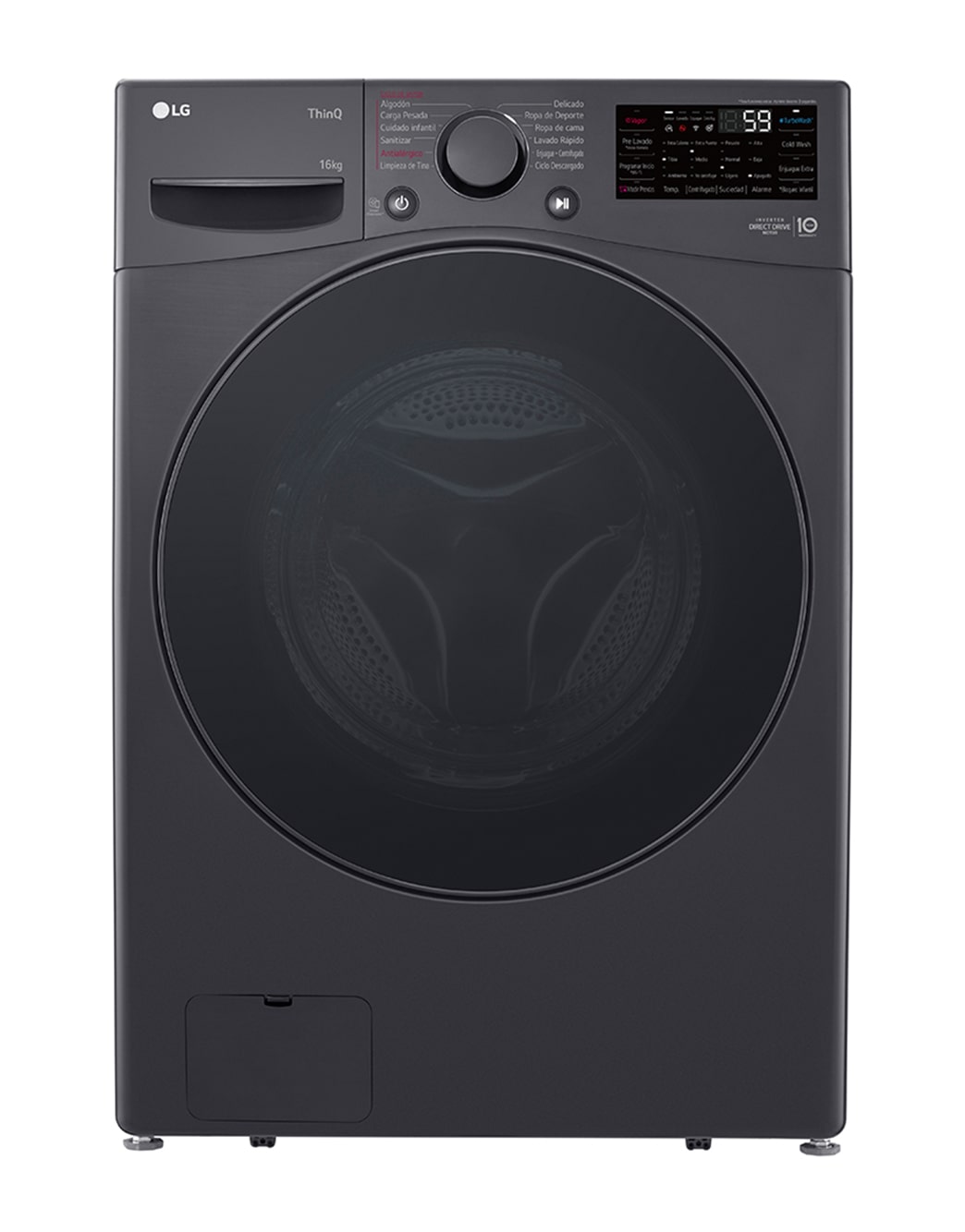 Lavadora Carga Frontal 16Kg LG WO16MG2S6P Middle Black