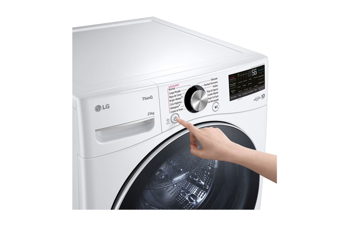 Lavadora Carga Frontal 25kg/55lbs WM25BV2S6BR | LG Caribe