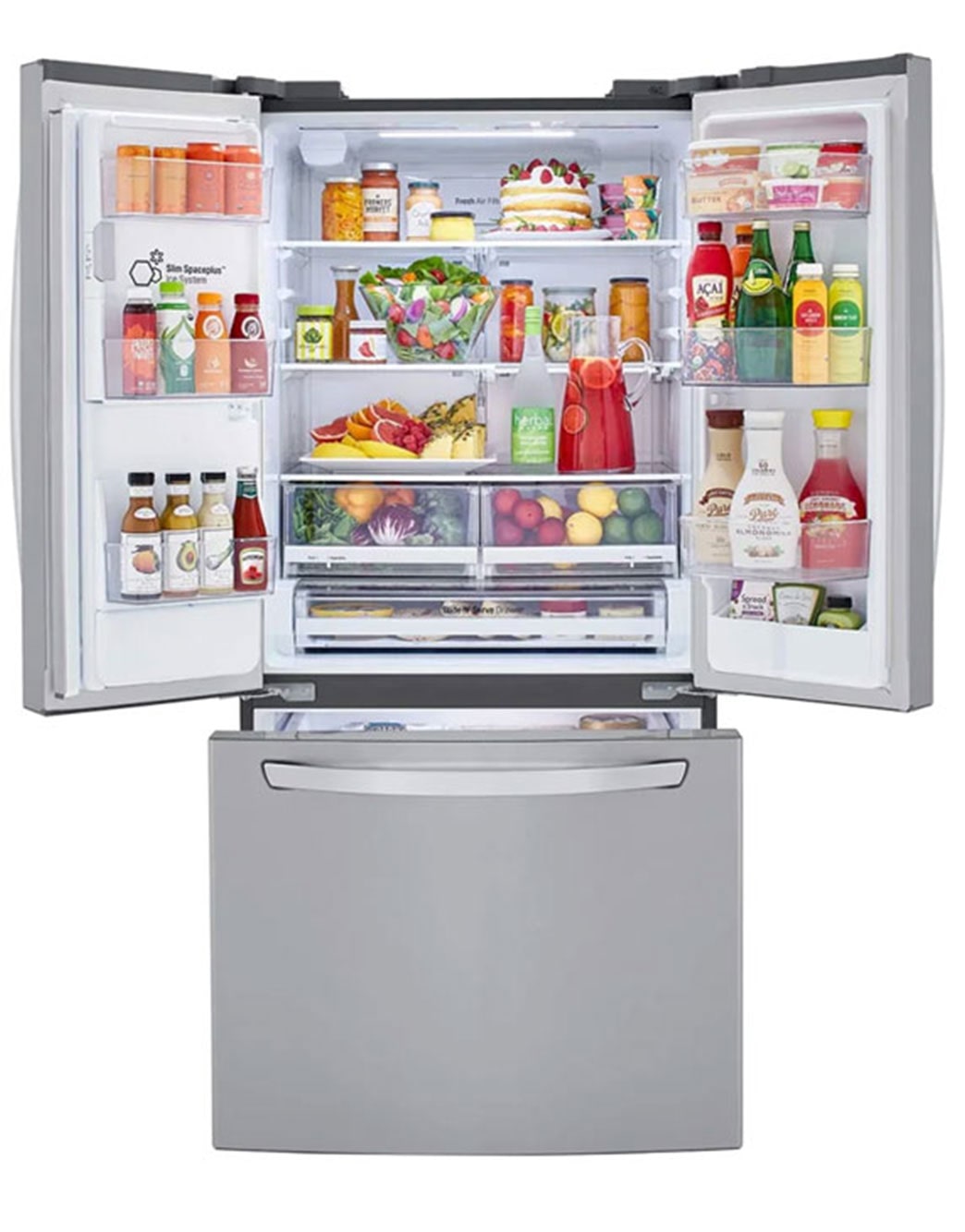 Refrigeradora French Door 25pᶟ LG LM65SGS plata | LG Caribe