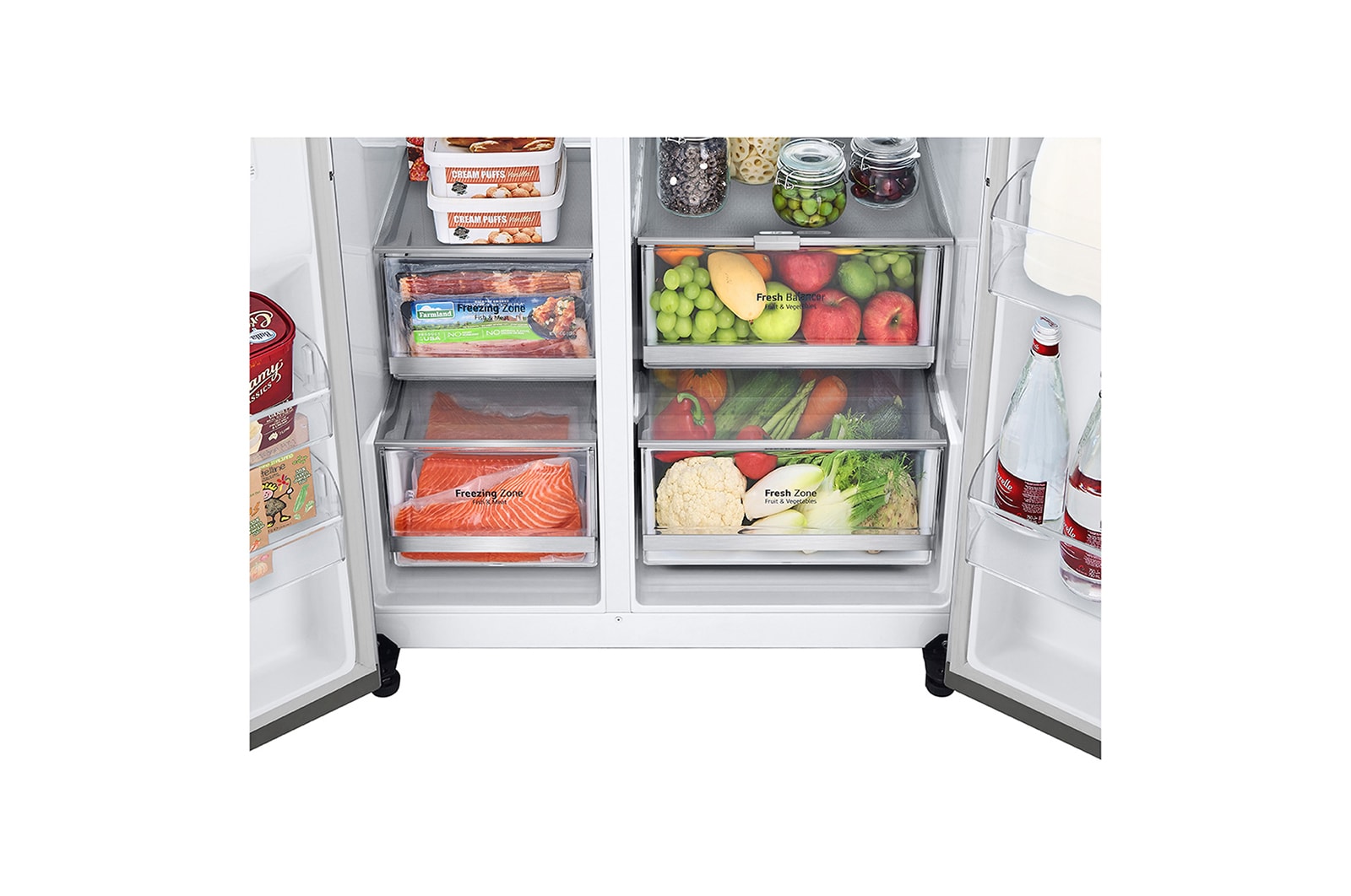 Refrigeradora SidebySide 23.8pᶟ LG LS66SXNC Door-in-Door™