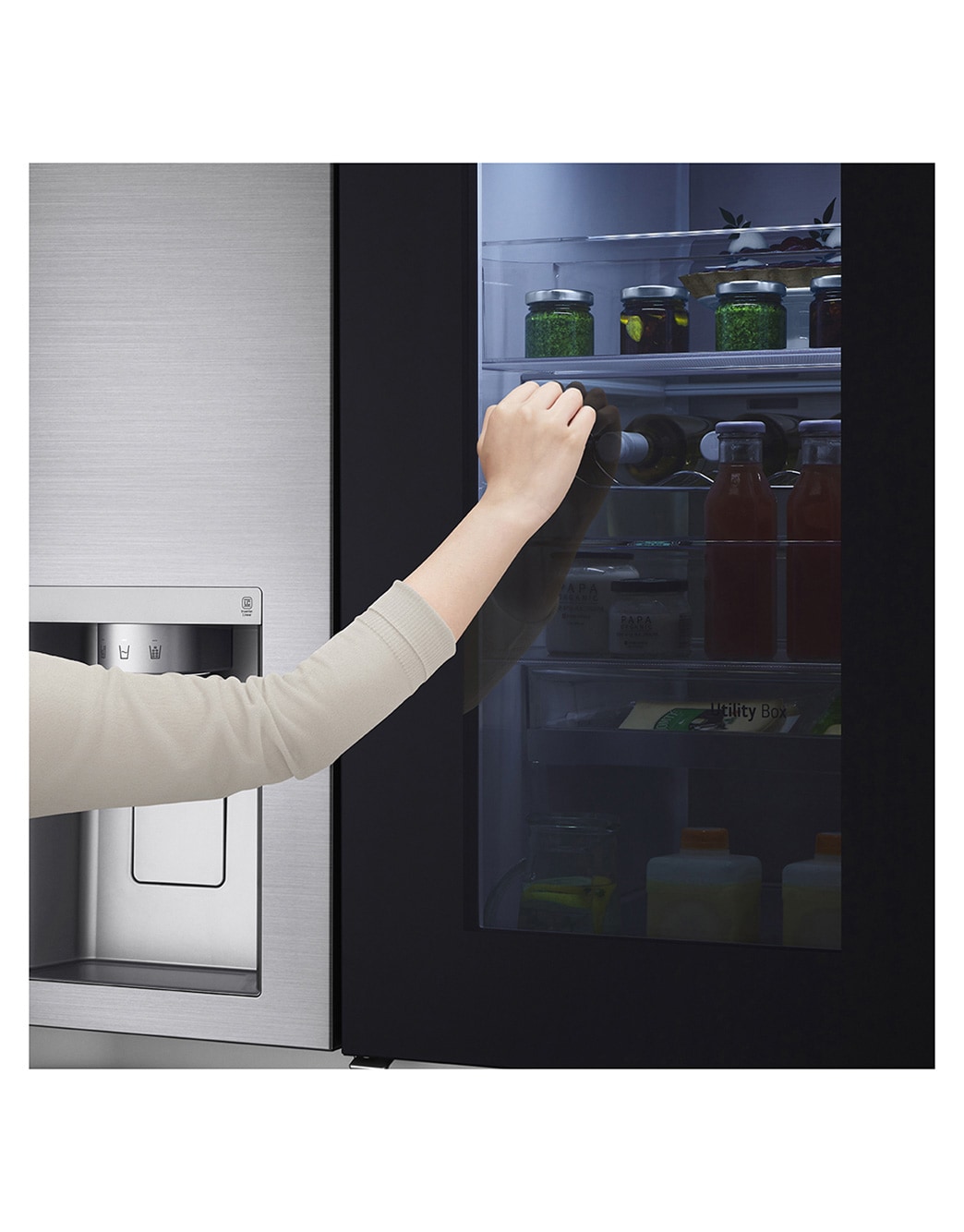 Refrigeradora SidebySide 23.8pᶟ LG LS66SXNC Door-in-Door™