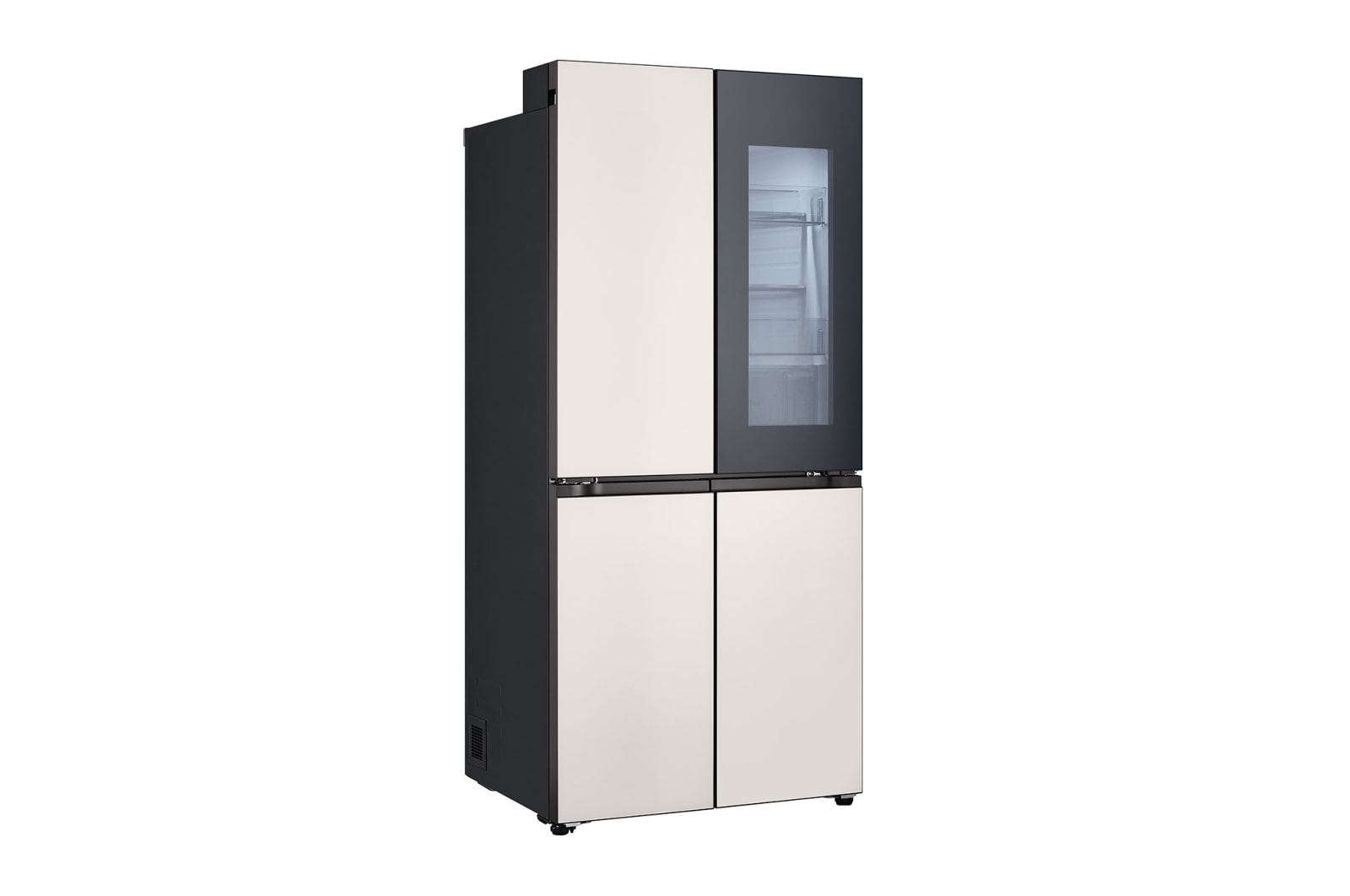 LG 507L 全景透视窗 十字四门冰箱 玉石白-LG中国官网
