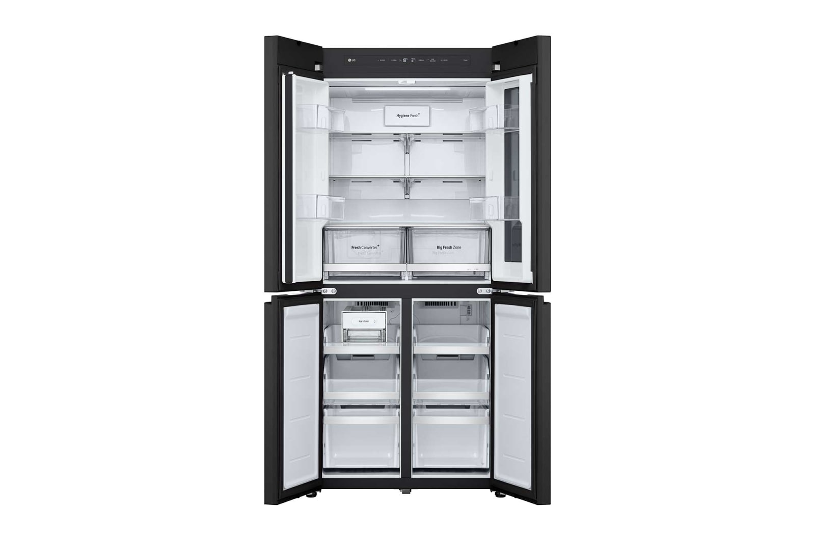 LG 507L 全景透视窗 十字四门冰箱 奶油白-LG中国官网