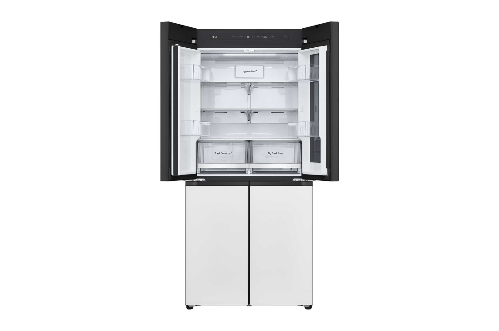 LG 507L 全景透视窗 十字四门冰箱 奶油白-LG中国官网