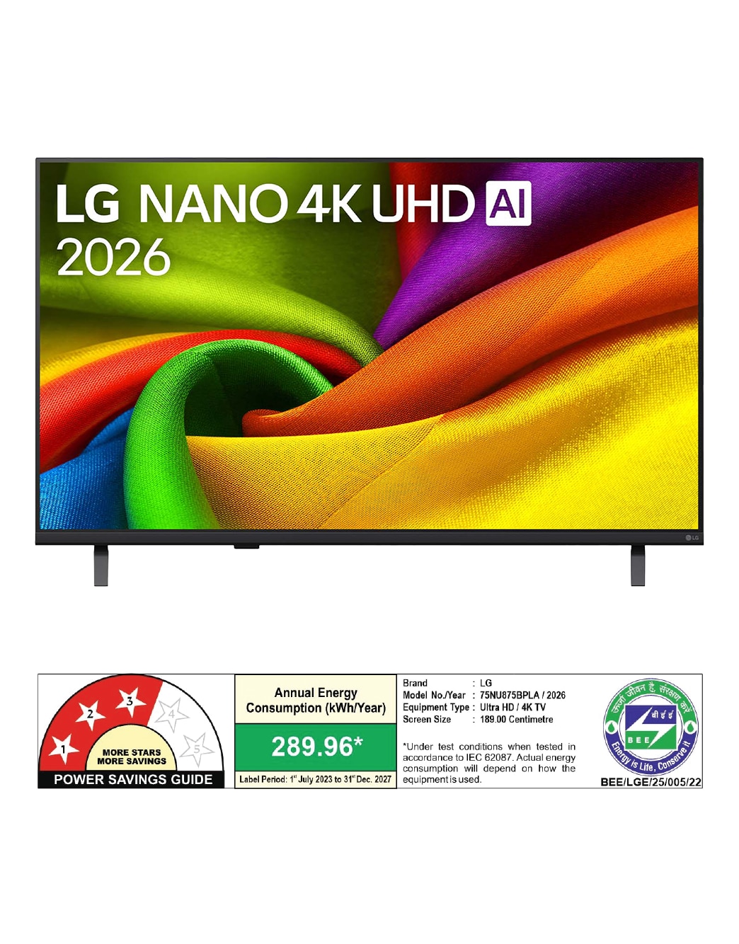 189 cm (75 inch) AI Smart TV Price - 75NU875BPLA | LG India
