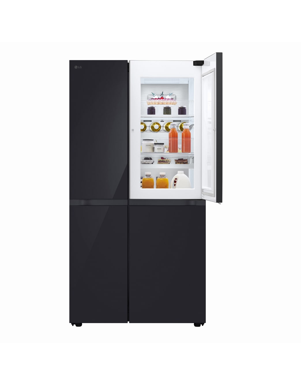 655L Side-by-side Fridge - Black Glass - GS-D600BML | LG Australia