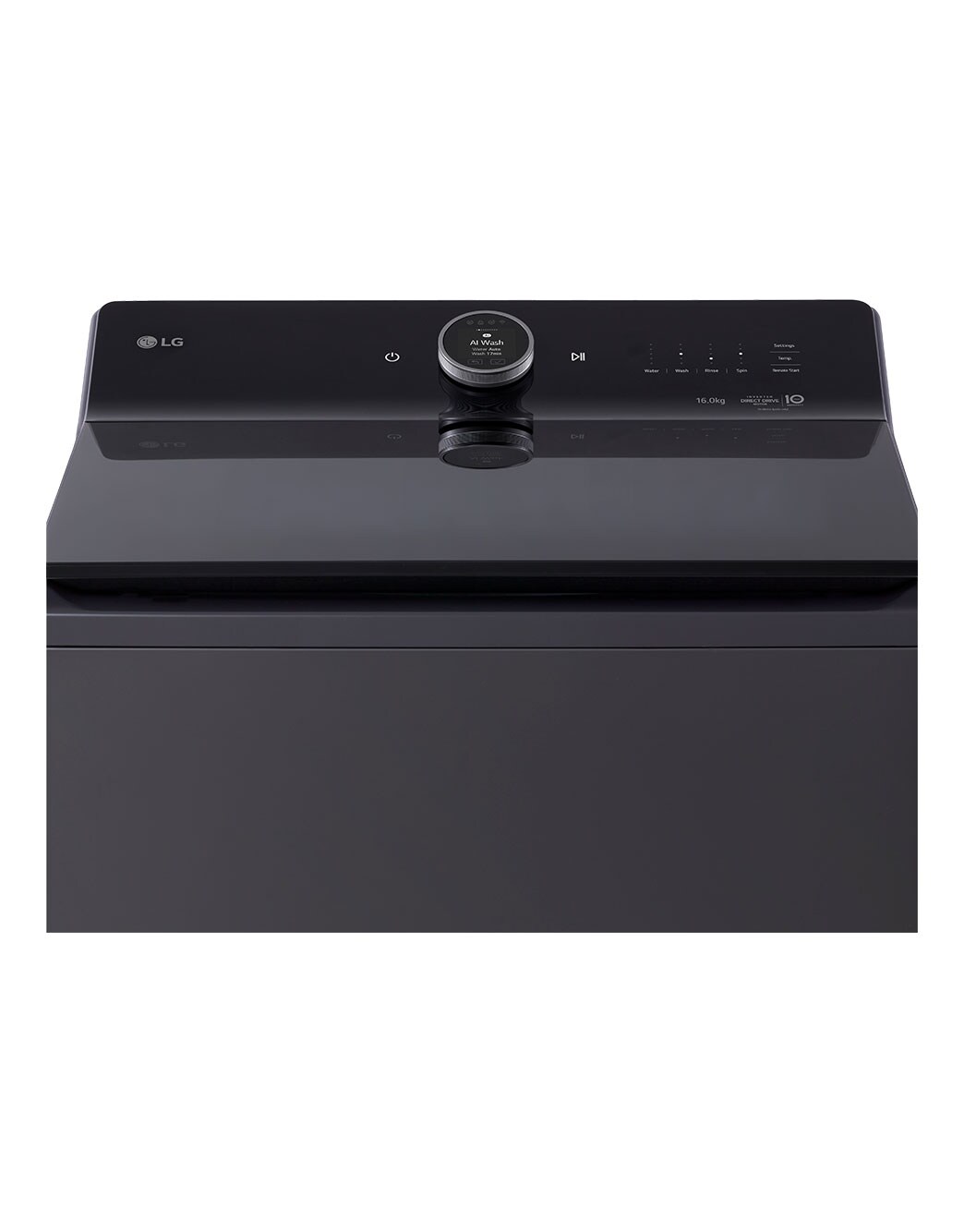 16kg Top Load Washing Machine Black Steel - AI DD™, 6 Motion™, TurboClean3D™ | LG AU