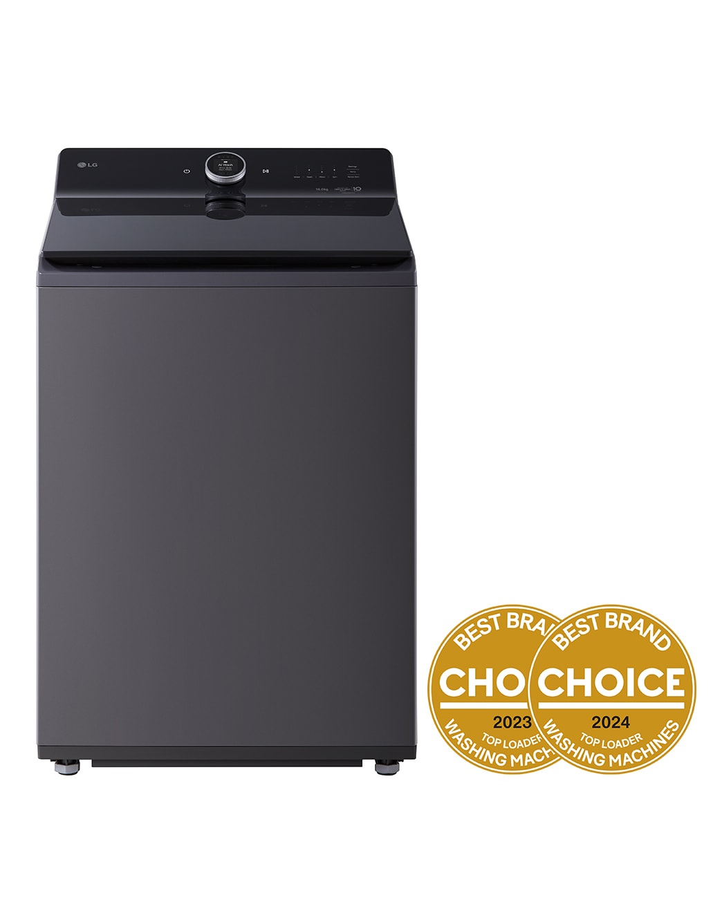 16kg Top Load Washing Machine Black Steel - AI DD™, 6 Motion™, TurboClean3D™ | LG AU